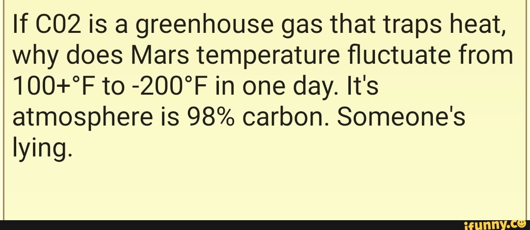 If C02 is a greenhouse gas that traps heat, Why does Mars temperature ...
