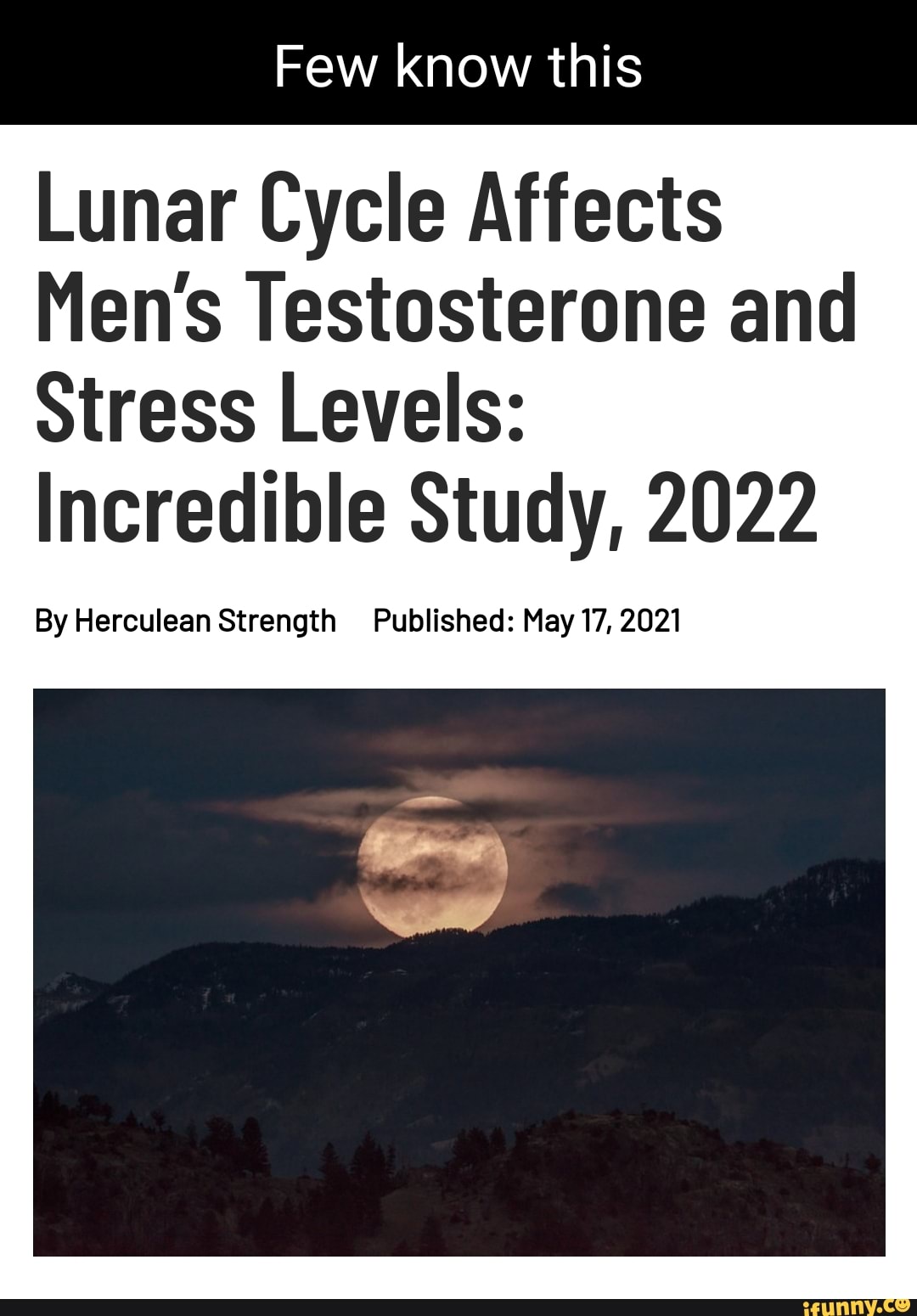 Few know this Lunar Cycle Affects Men's Testosterone and Stress Levels ...