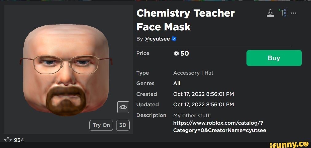 Chemistry Teacher Face Mask By @cyutsee Price Type Genres Created ...