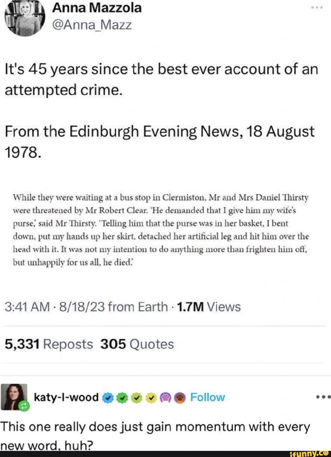 Anna Mazzola @Anna Mazz It's 45 years since the best ever account of an ...