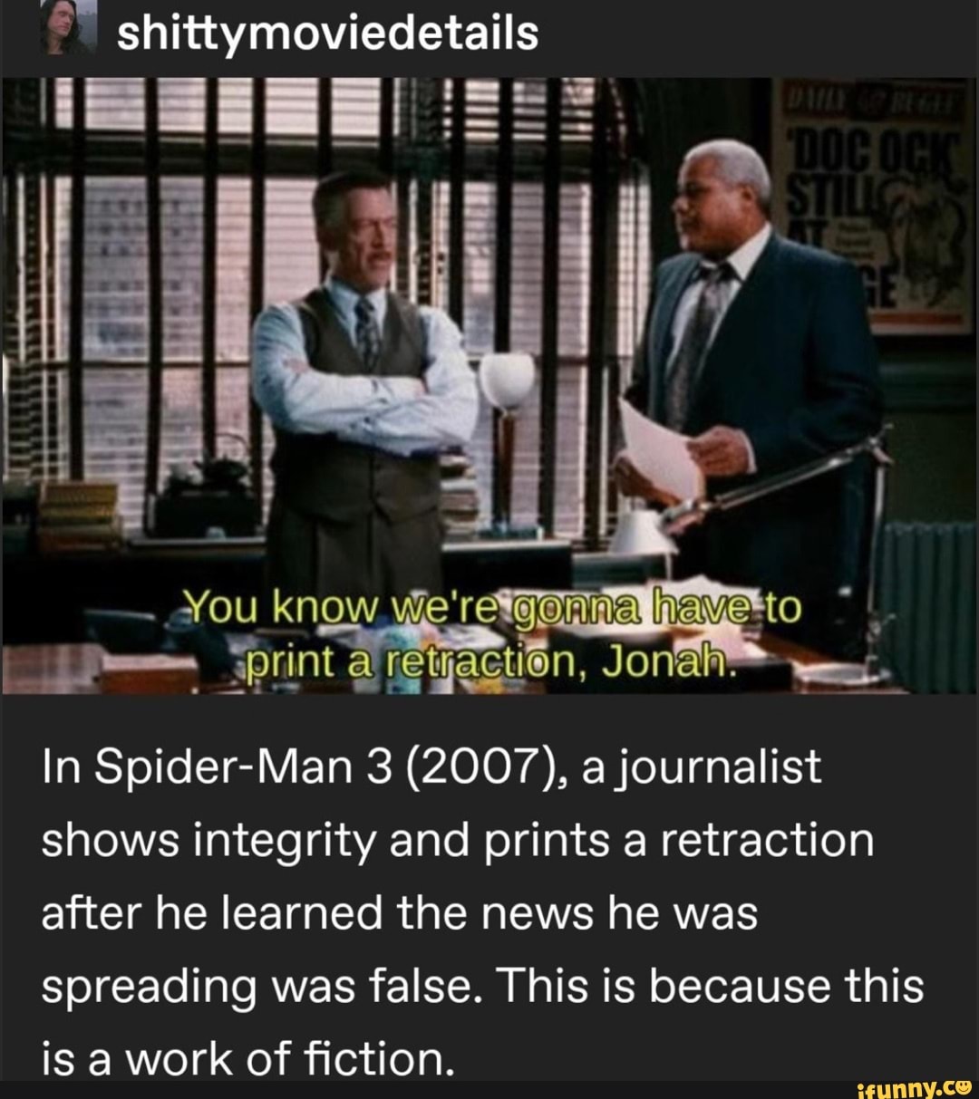 Shittymoviedetails - -You know rr brint In Spider-Man 3 (2007), a ...