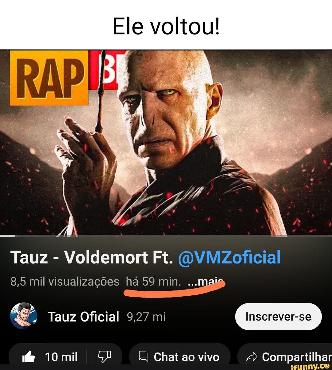 Ele voltou! Tauz - Voldemort Ft. (OVMZoficial 8,5 mil visualizações há ...