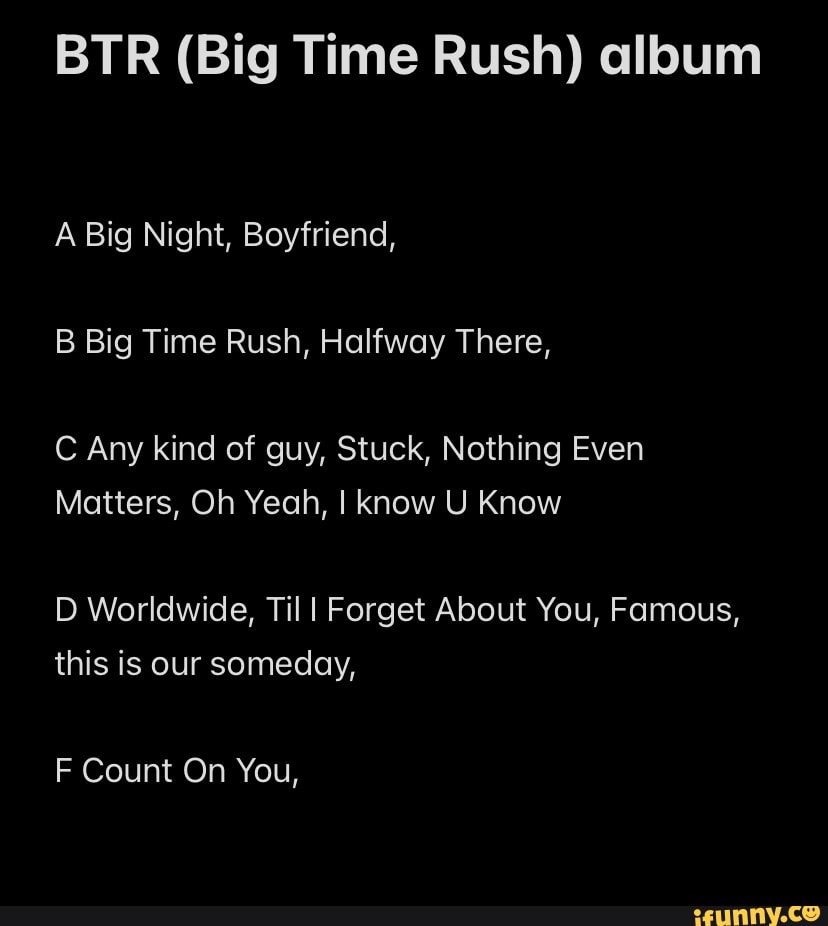 BTR (Big Time Rush) album A Big Night, Boyfriend, 8 Big Time Rush ...