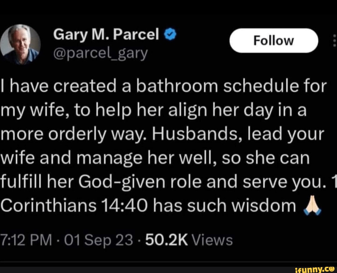 Gary M. Parcel @ Fol eparcel gary I have created a bathroom schedule ...