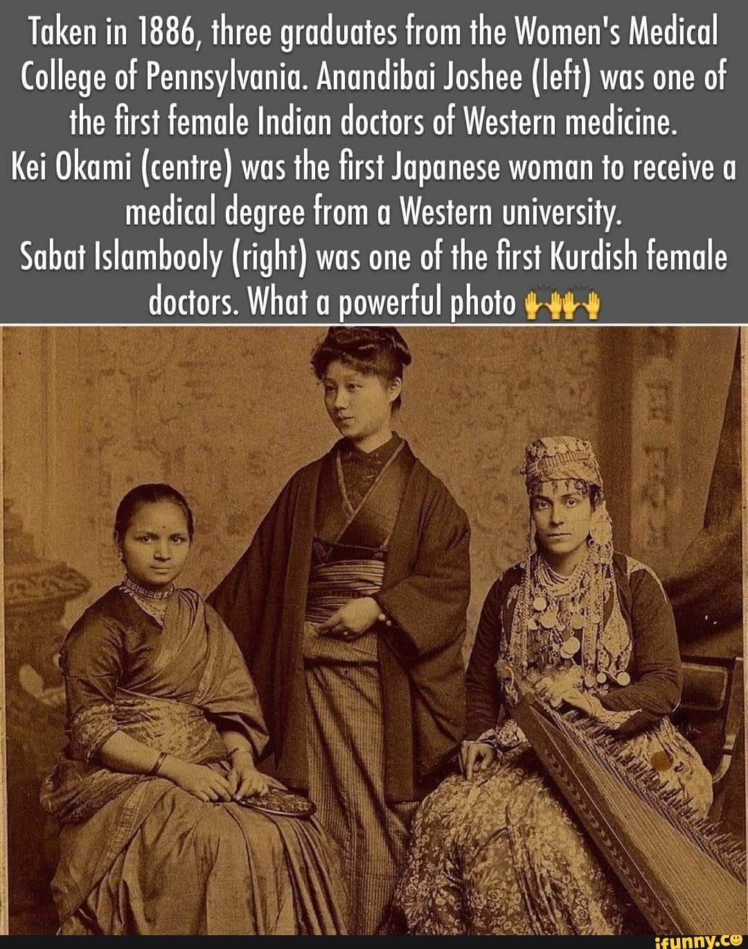 Taken in 1886, three graduates from the Women's Medical College of ...