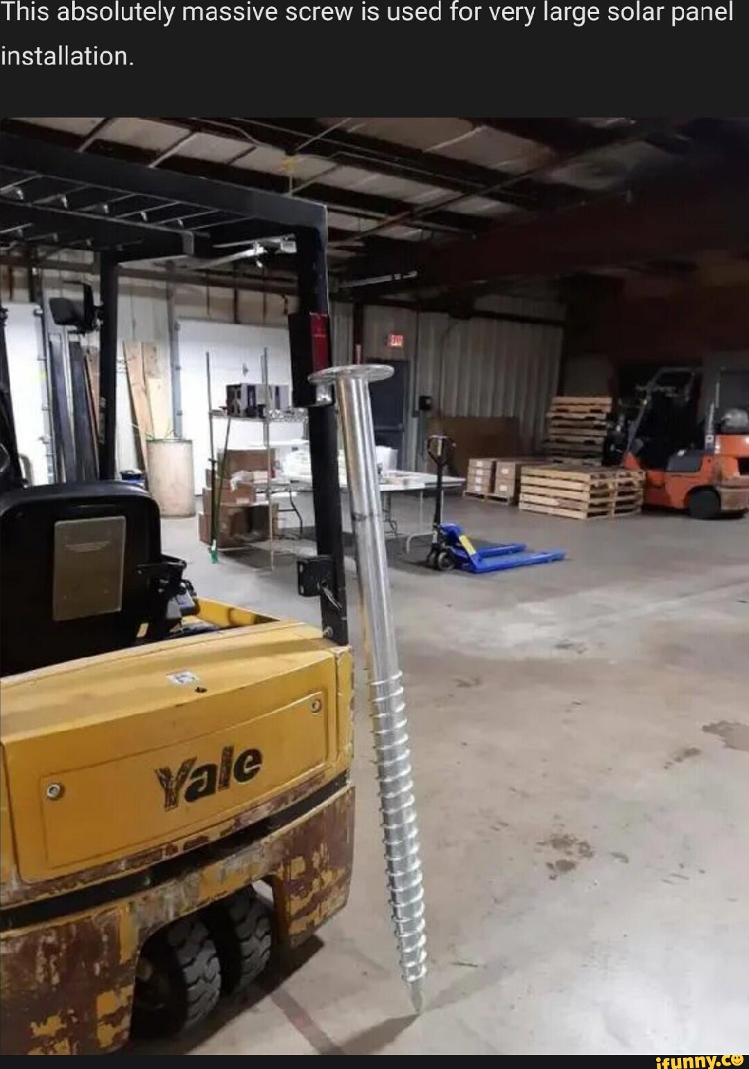 This absolutely massive screw is used for very large solar panel ...