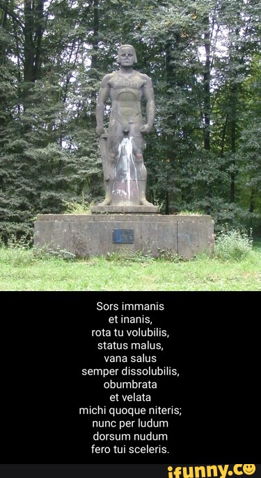 Sors immanis etinanis, rota tu volubilis, status malus, vana salus ...