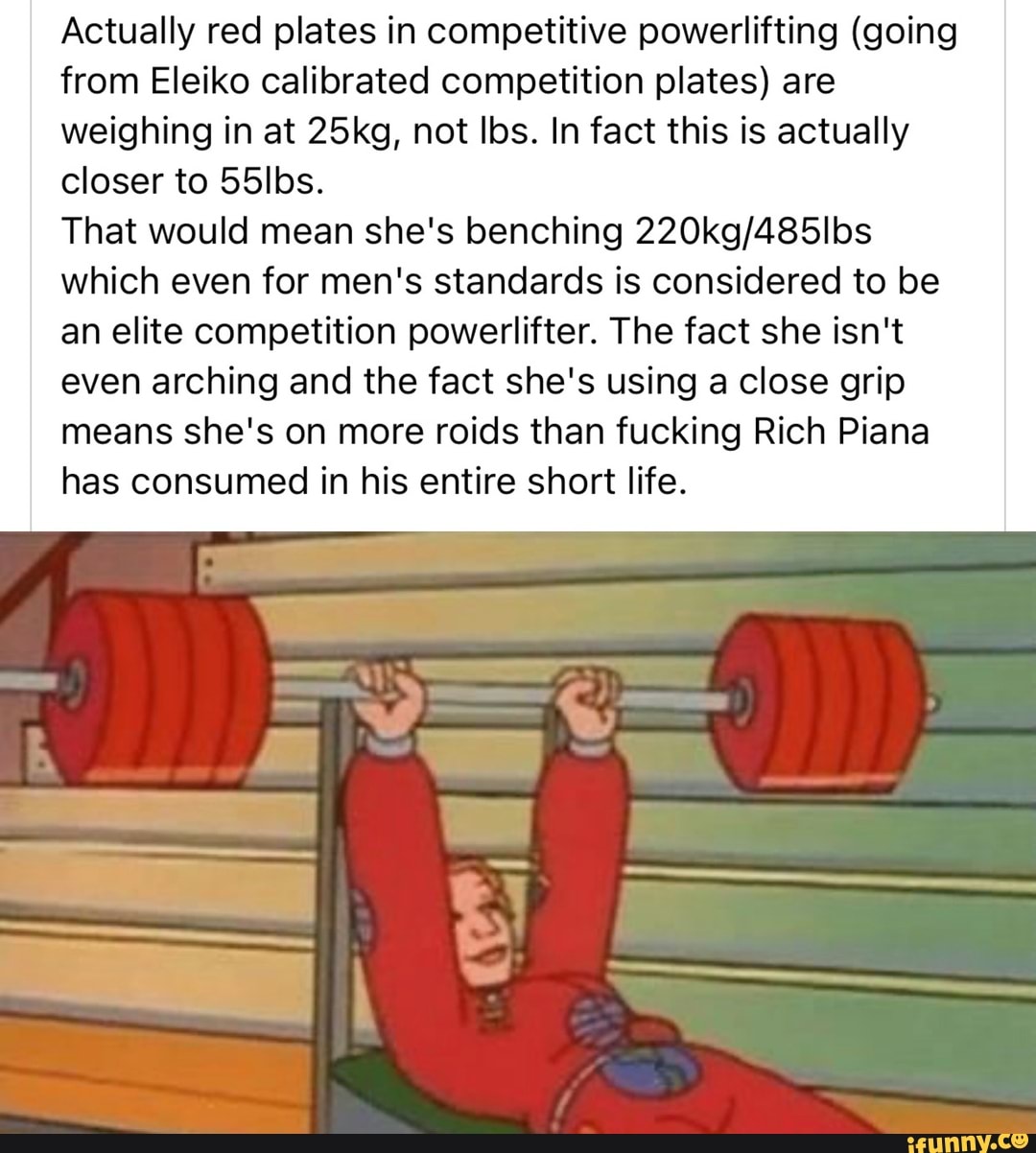 Actually red plates in competitive powerlifting (going from Eleiko ...