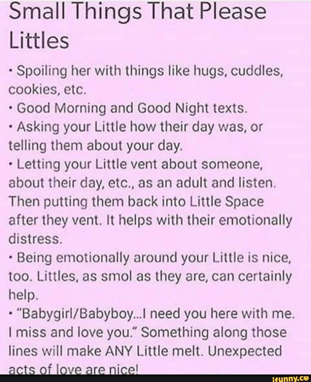 Small Things That Please Littles - Spoiling her with things like hugs ...
