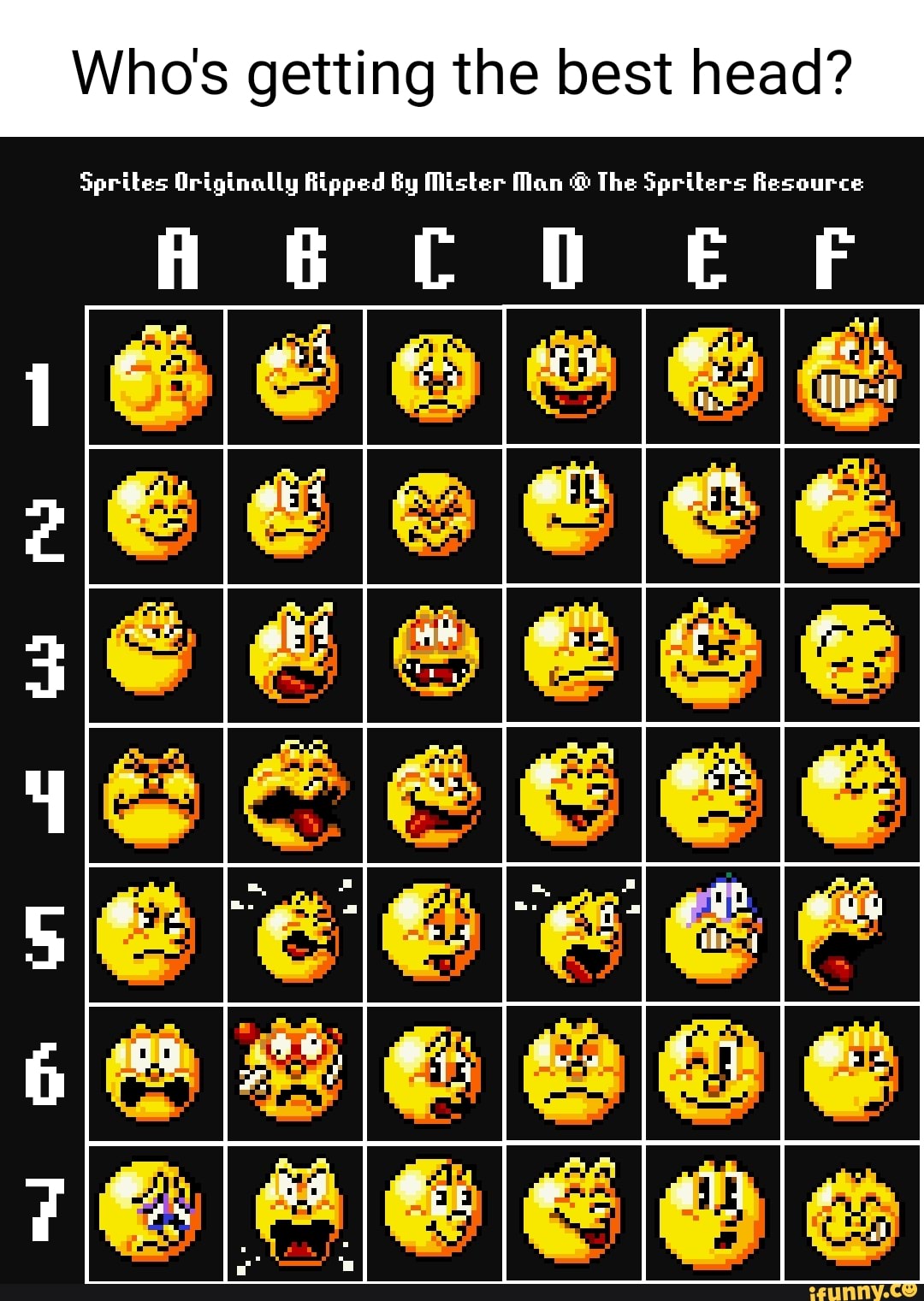 Who's getting the best head? Sprites Originally Ripped by Mister Man ...