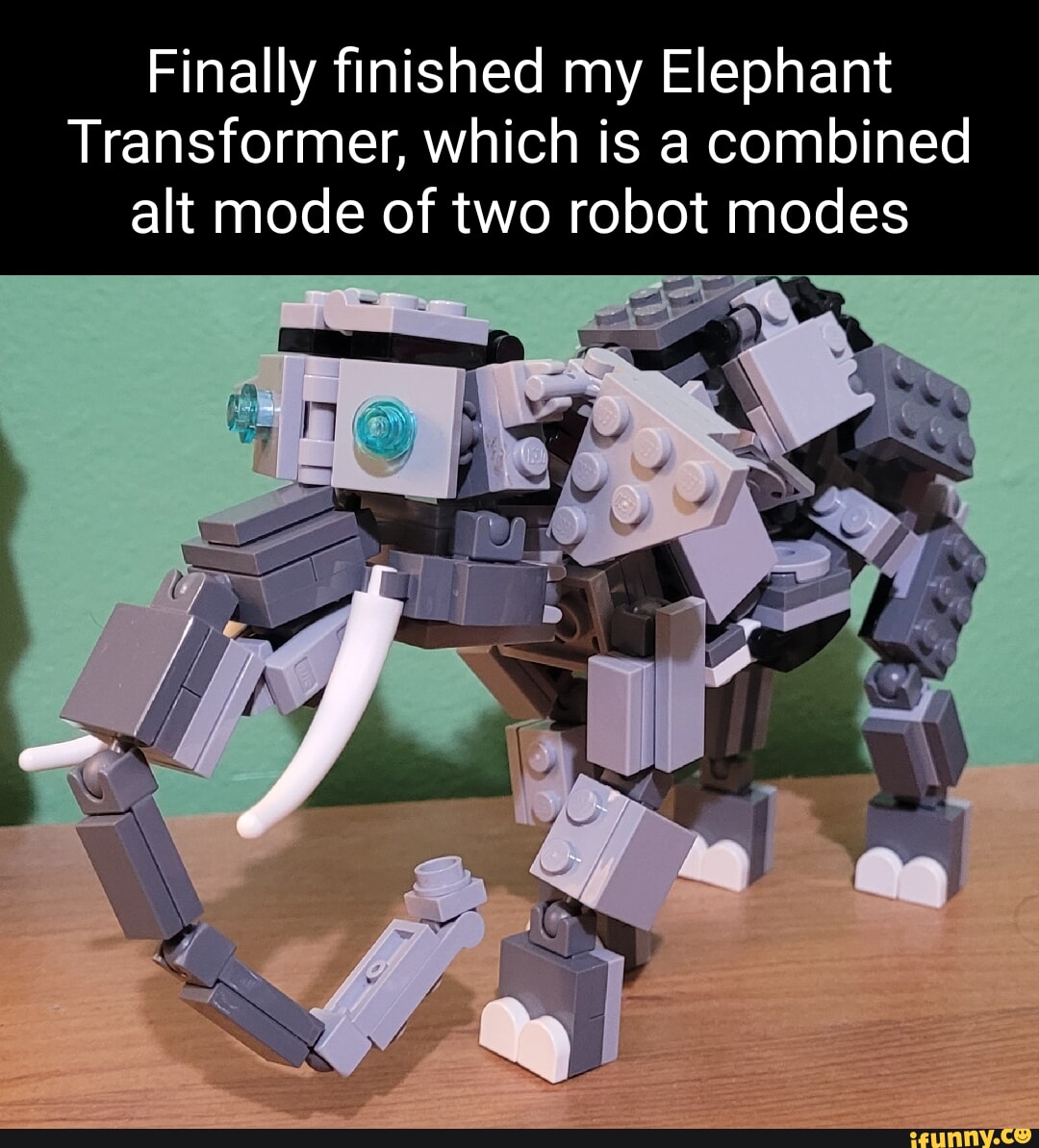Finally finished my Elephant Transformer, which is a combined alt mode ...