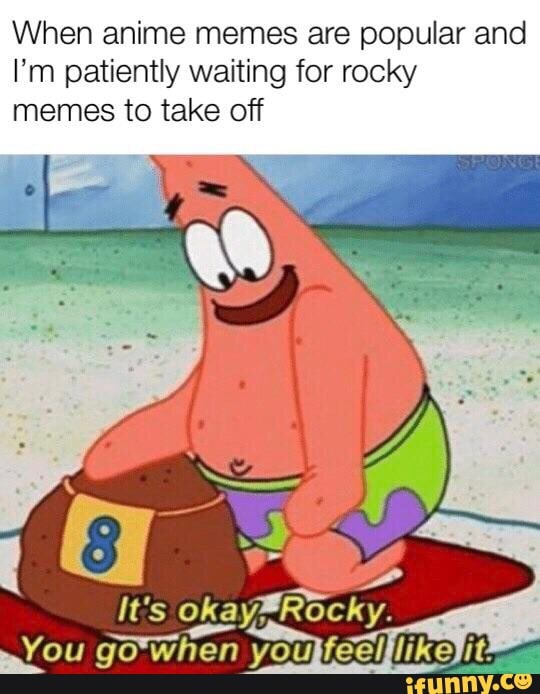 When anime memes are popular and I’m patiently waiting for rocky memes ...