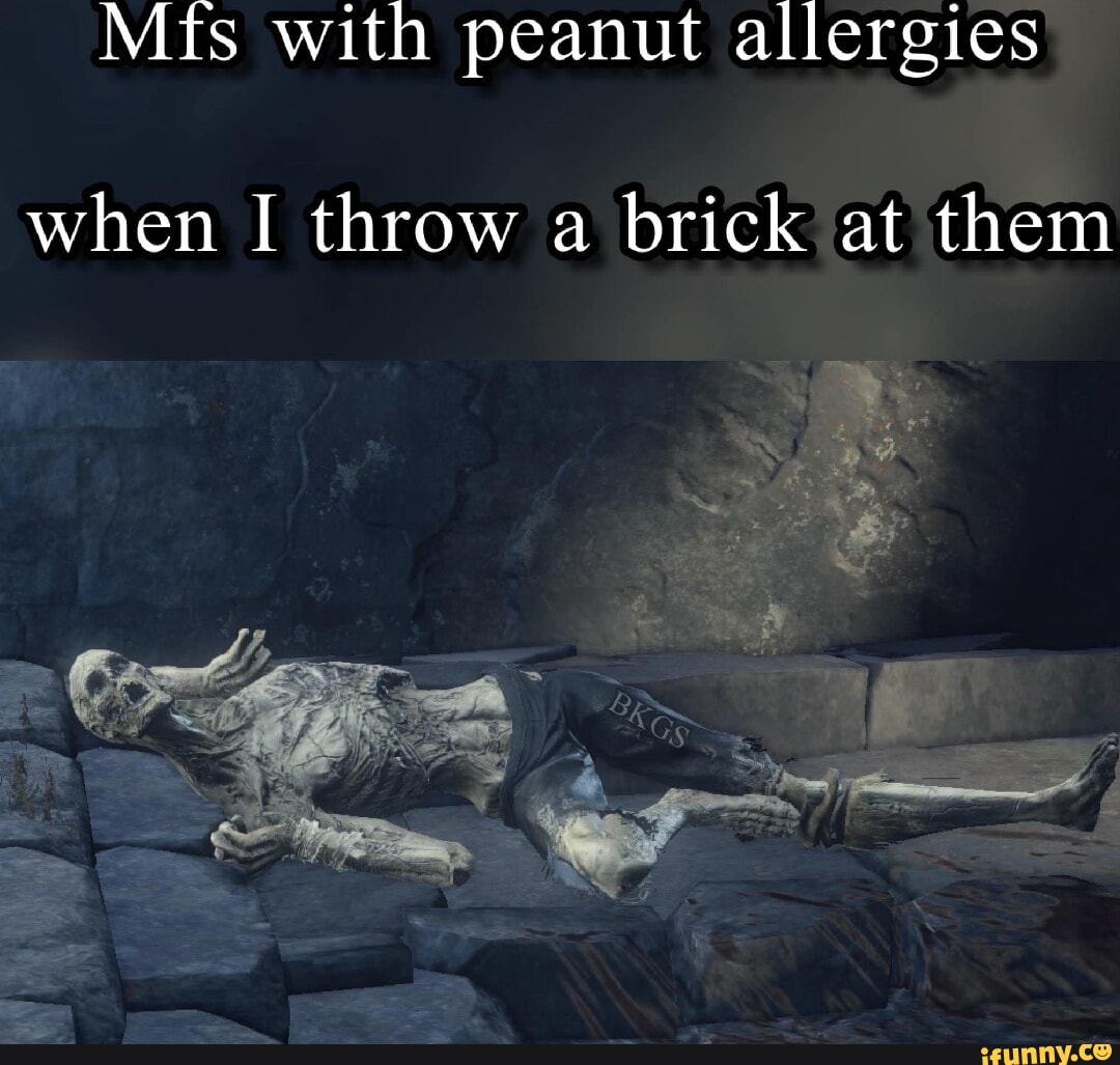 Its with peanut allergies) when I throw a brick at them - iFunny