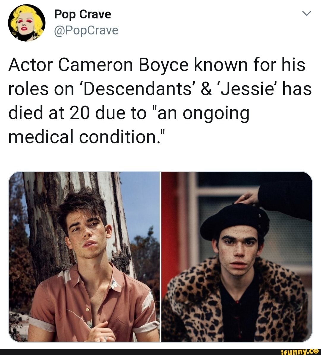 Actor Cameron Boyce known for his roles on ‘Descendants’ & 'Jessie’ has ...