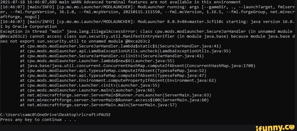 2621-07-18 main WARN Advanced terminal features are not available in this environment ...