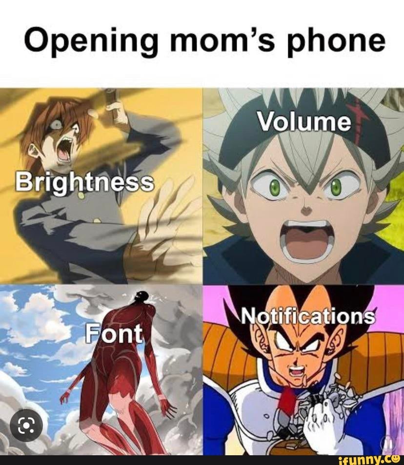 Opening mom's phone Volume Brightness Notifications Font - iFunny