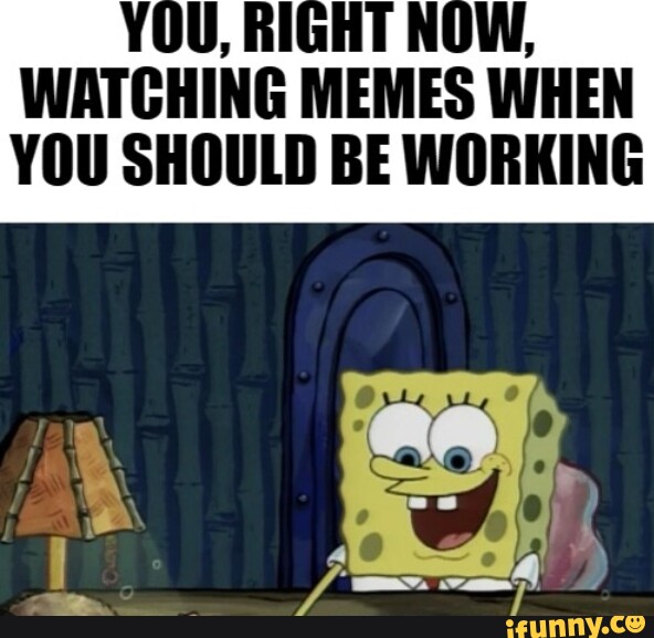 YOU, RIGHT NOW, WATCHING MEMES WHEN YOU SHOULD BE WORKING - iFunny