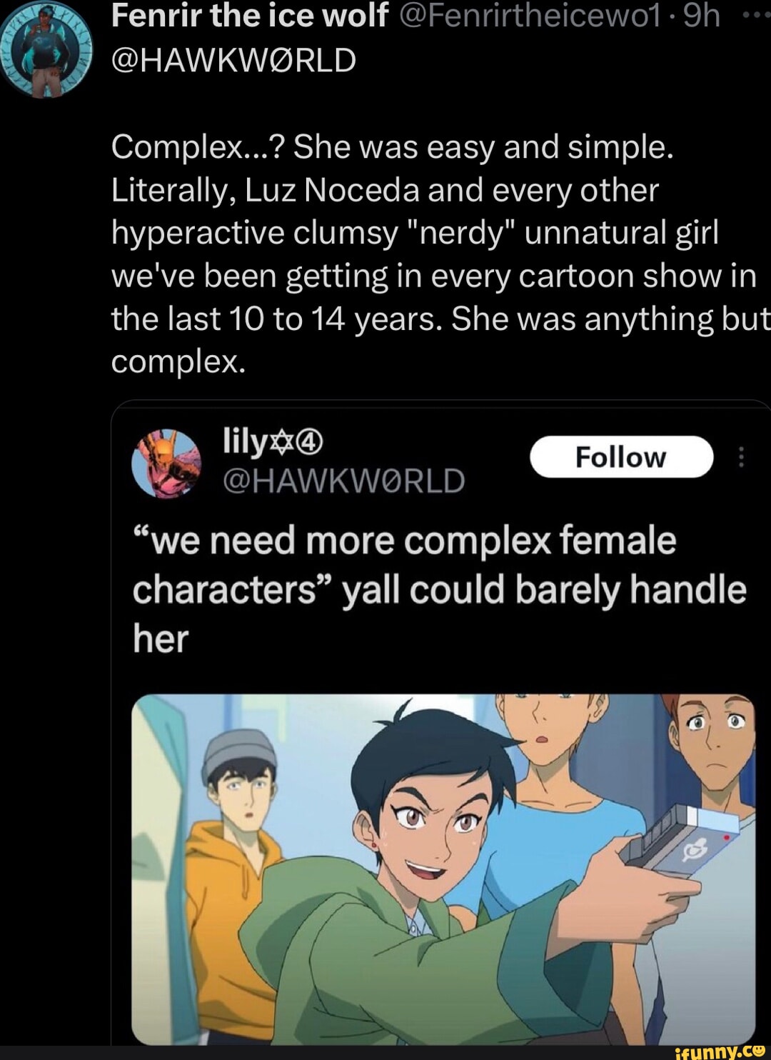 Fenrir the ice wolf @Fenrirtheicewot @HAWKWGRLD Complex...? She was ...