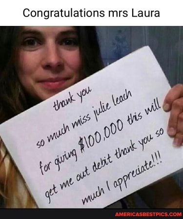 Congratulations mrs Laura - America’s best pics and videos