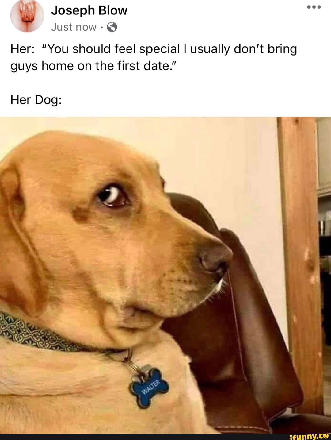 Joseph Blow Just now @ Her: "You should feel special I usually don't ...