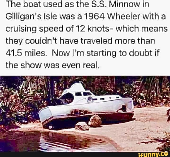 The boat used as the S.S. Minnow in Gilligan's Isle was a 1964 Wheeler ...