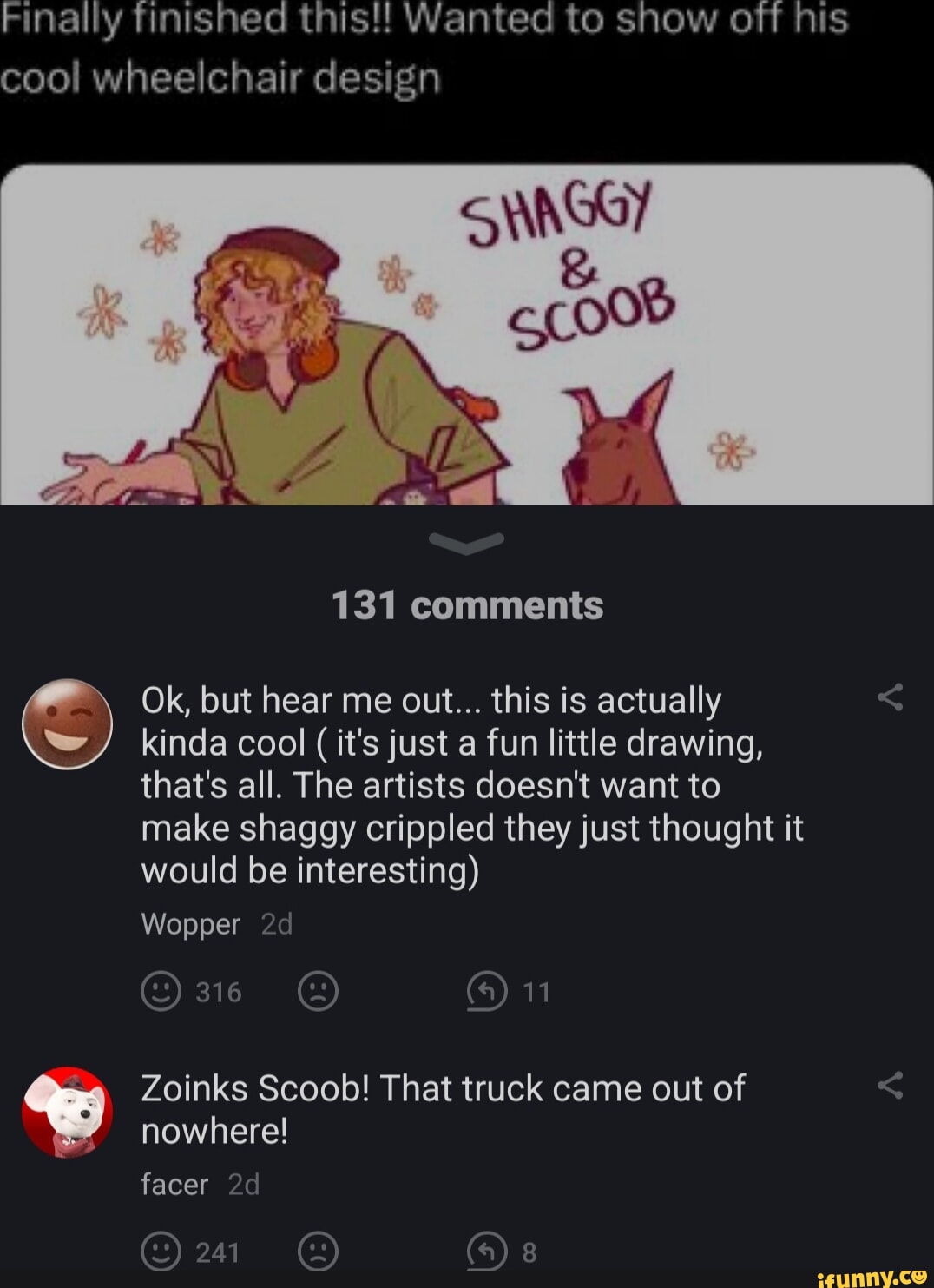 Finally finished this!! Wanted to show off his cool wheelchair design ...