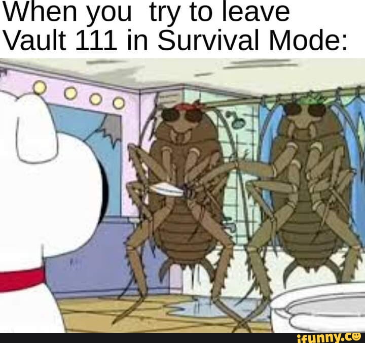When you try to leave Vault 111 in Survival Mode: - iFunny