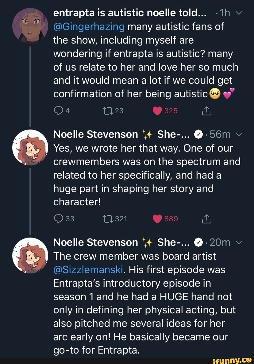 Entrapta is autistic noelle told... -1h v @Gingerhazing many autistic ...
