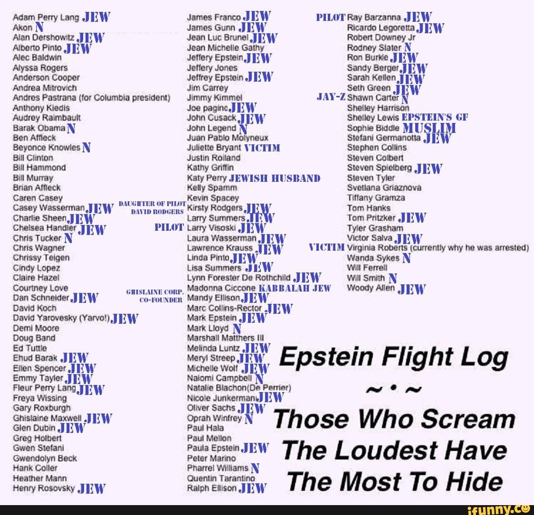 Adam Perry Lang JEW James Franco JEW PILOT Ray Barzanna JEW Akon N ...