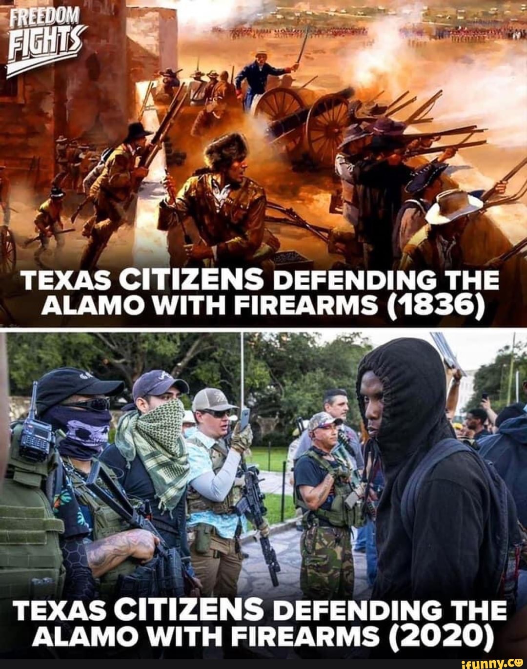 Y dhe TEXAS CITIZENS DEFENDING THE ALAMO WITH FIREARMS (1836) on TEXAS ...