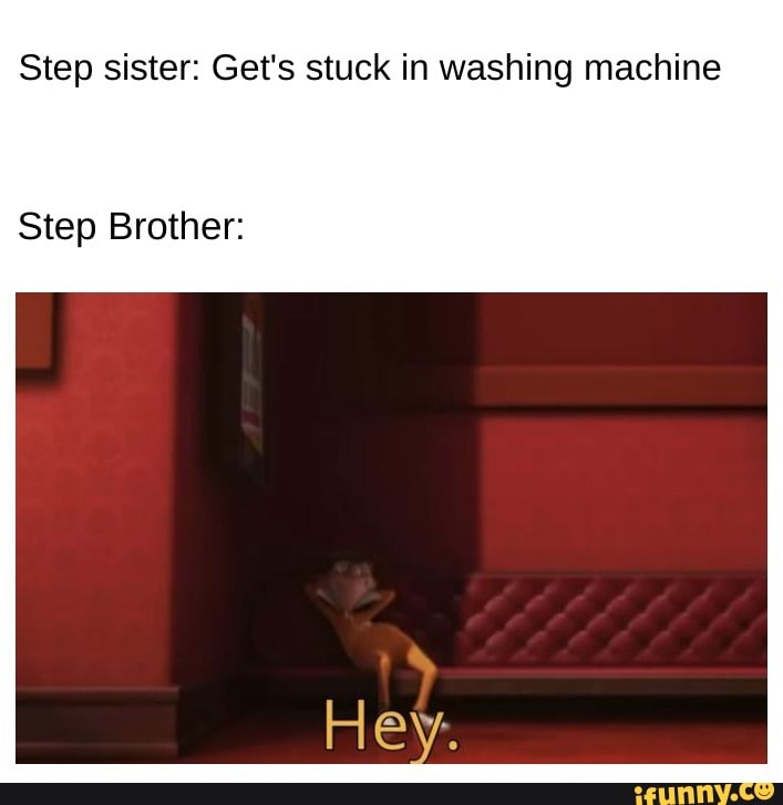 Step sister: Get's stuck in washing machine Step Brother: - iFunny