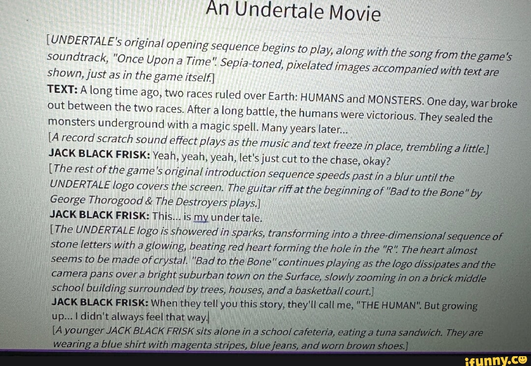 An Undertale Movie {UNDERTALE's original opening sequence begins to ...