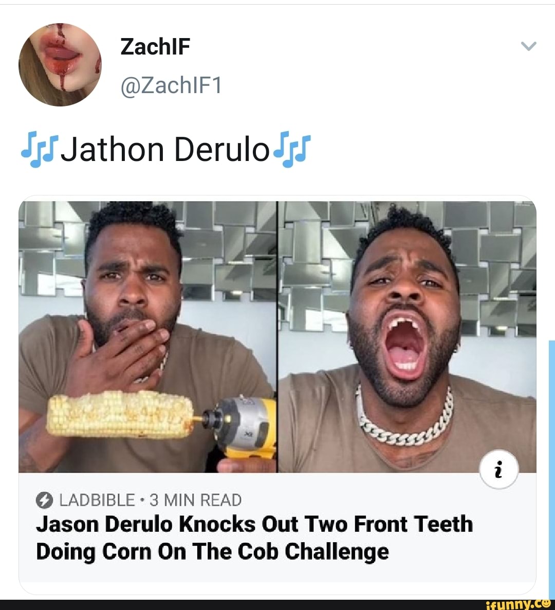 O LADBIBLE 3 MIN READ Jason Derulo Knocks Out Two Front Teeth Doing ...