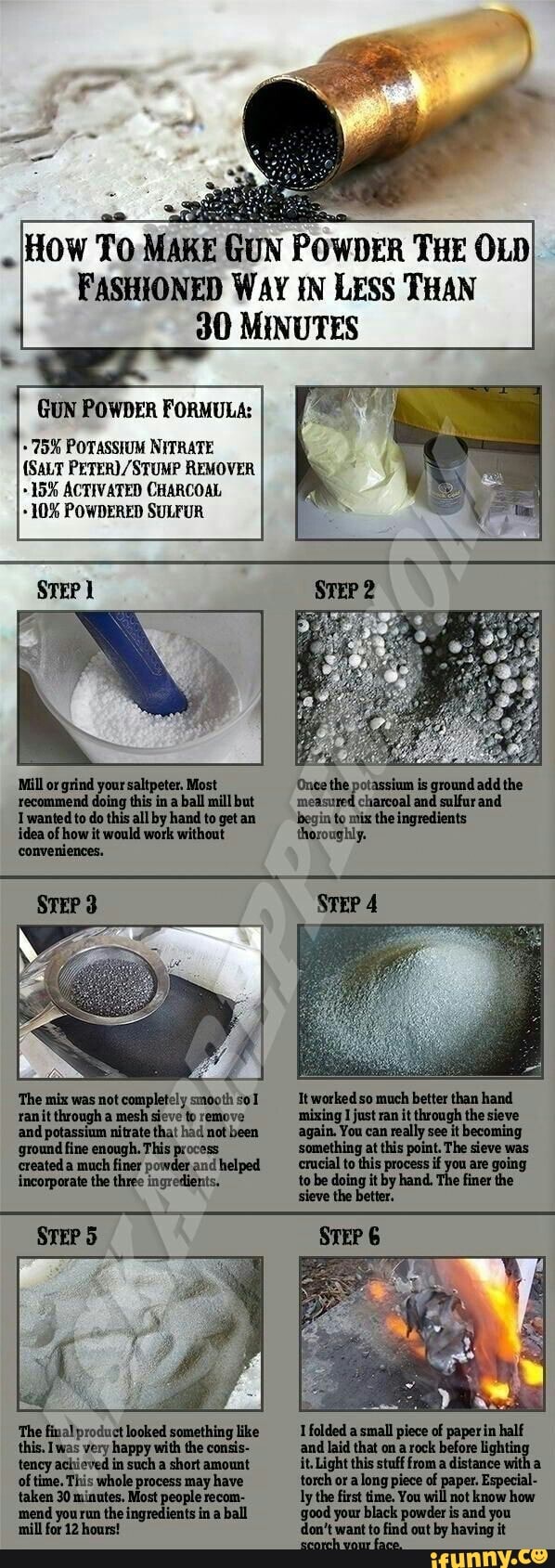 How To MAKE GUN POWDER THE OLD FASHIONED WAY IN LESS THAN 30 MINUTES ...