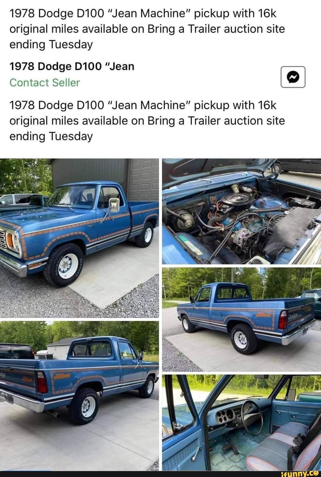 1978 Dodge D100 "Jean Machine" pickup with original miles available on ...