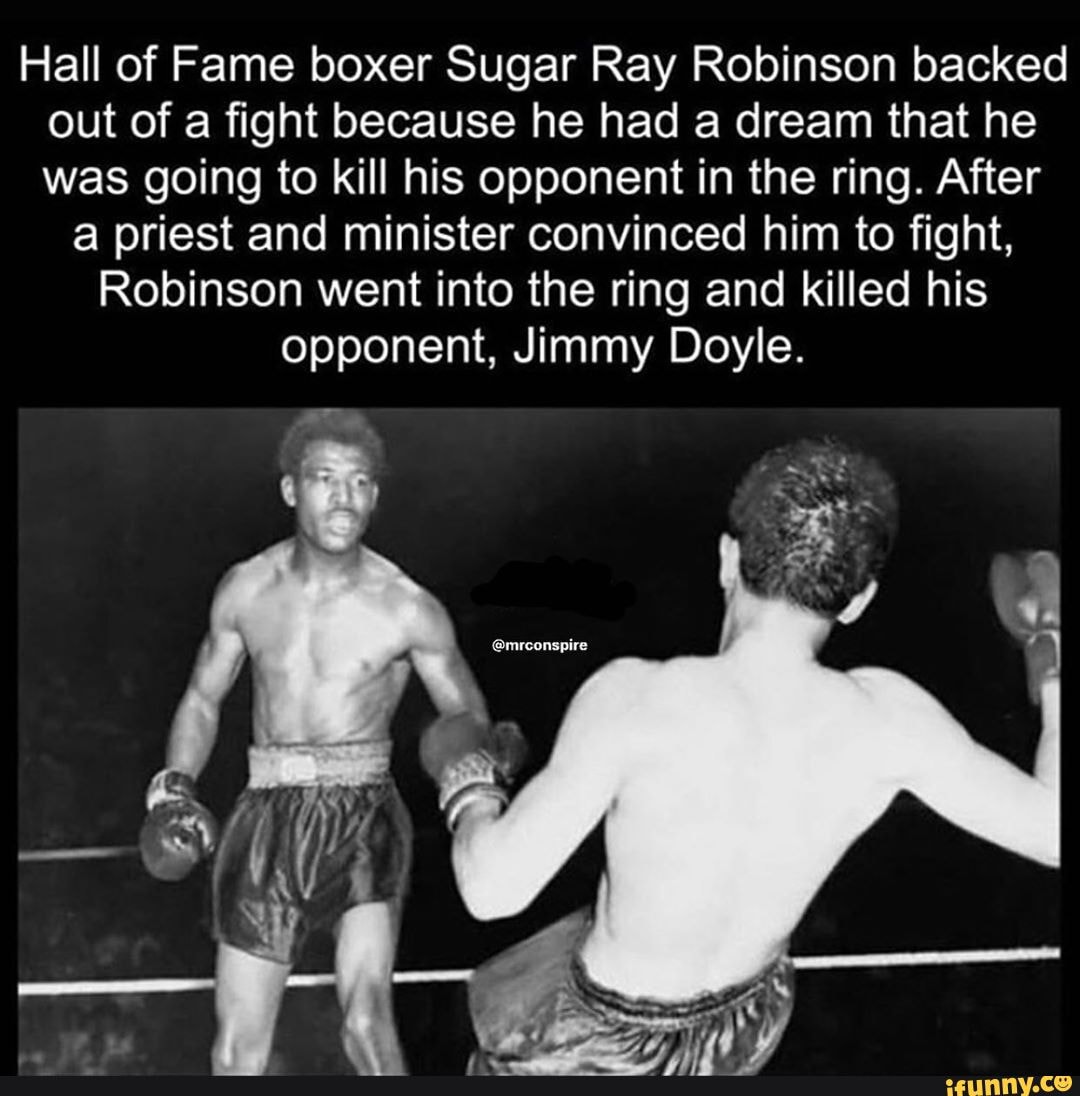 Hall of Fame boxer Sugar Ray Robinson backed out of a fight because he ...
