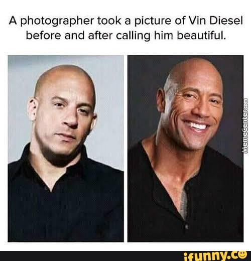 A photographer took a picture of Vin Diesel before and after calling ...