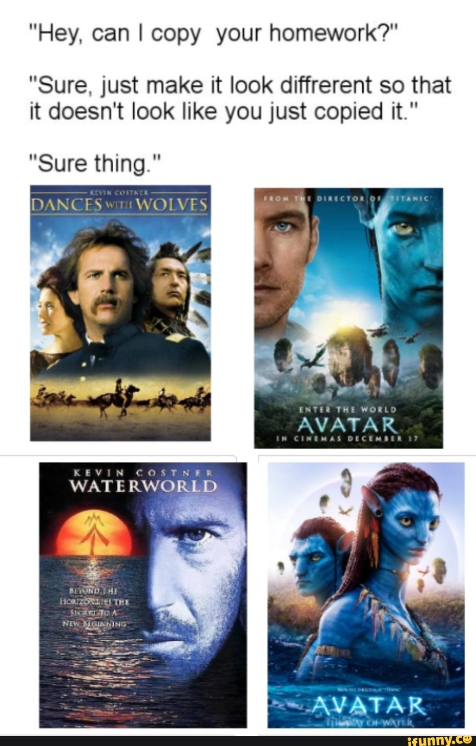 "Hey, can copy your homework?" "Sure, just make it look diffrerent so that it doesn't look like ...