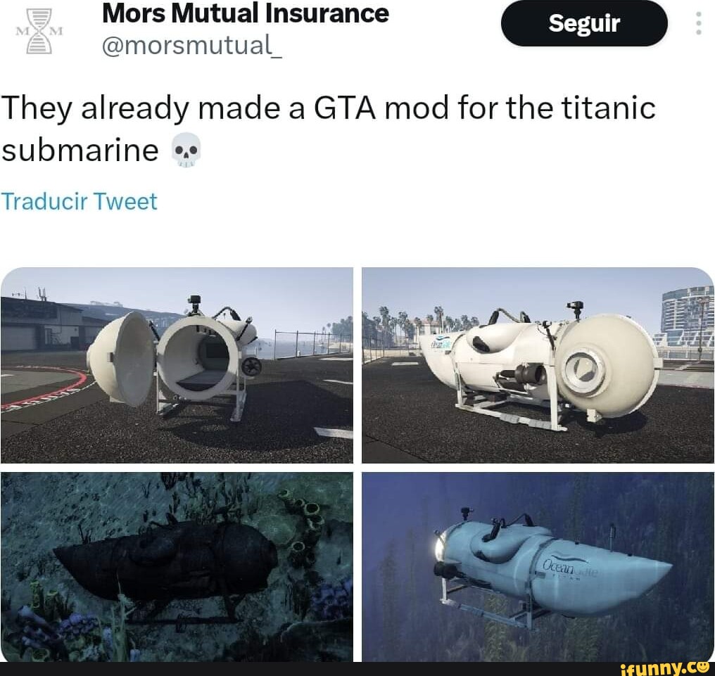 Mors Mutual Insurance @morsmutual_ They already made a GTA mod for the ...