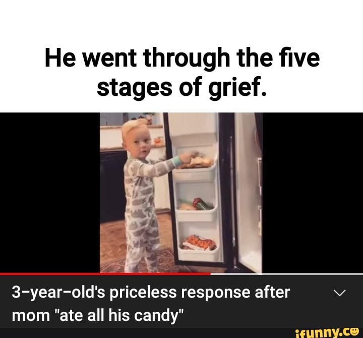 He went through the five stages of grief. 3-year-old's priceless ...