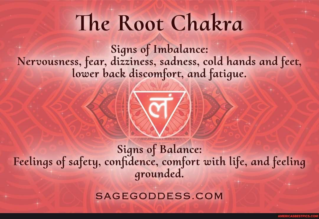 The Root Chakra Signs of Imbalance: Nervousness, fear, dizziness ...