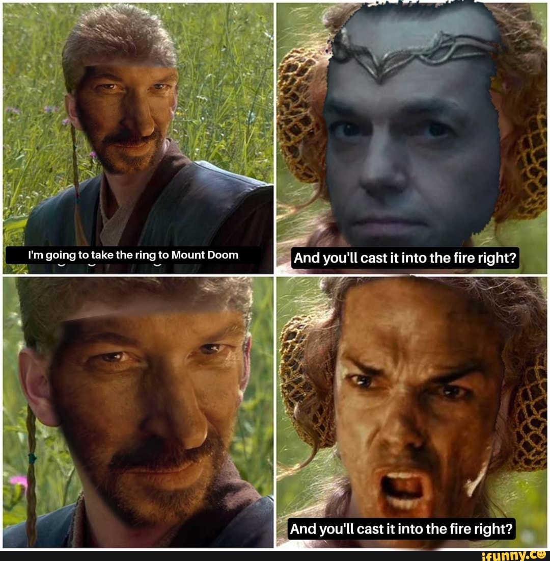 I'm going to take the ring to Mount Doom And you'll cast it into the ...