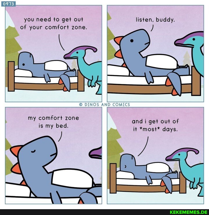 Progression 🏻 @dinosaurcouch - #comic #comfortzone #bed #sleep #9gag ...