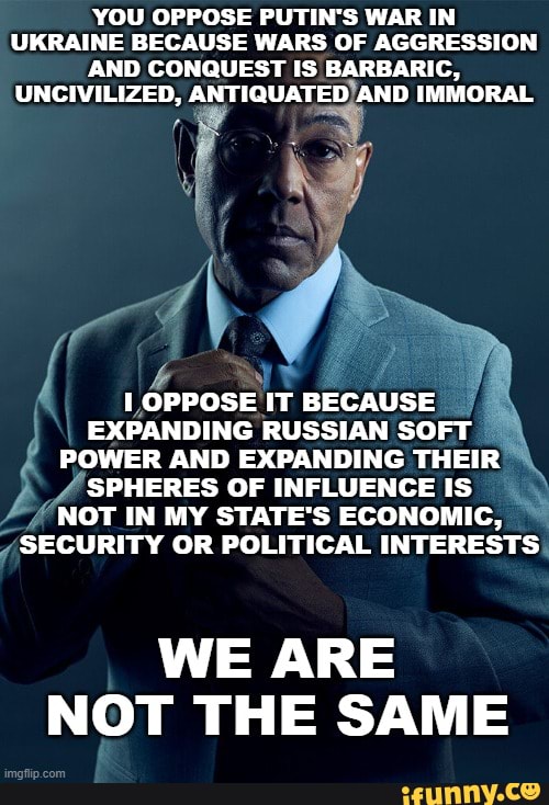 YOU OPPOSE PUTIN'S WAR IN UKRAINE BECAUSE WARS OF AGGRESSION AND ...