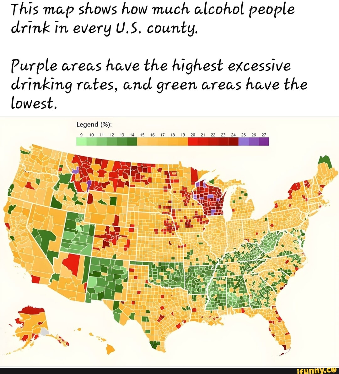 This map shows how much alcohol people drink in every U.S. county ...