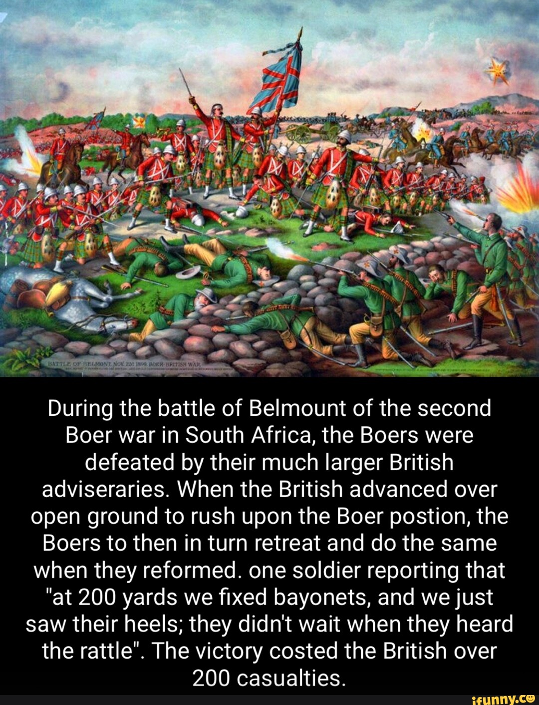 During the battle of Bel mount of the second Boer war in South Africa ...