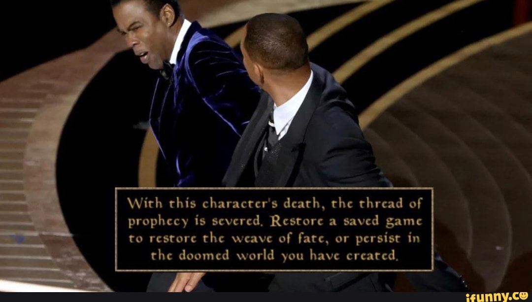 With this character's death, the thread of prophecy is severed. Restore ...