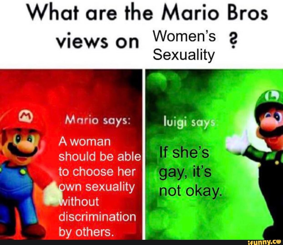 What are the Mario Bros views on Women's Sexuality Mario says: luigi ...