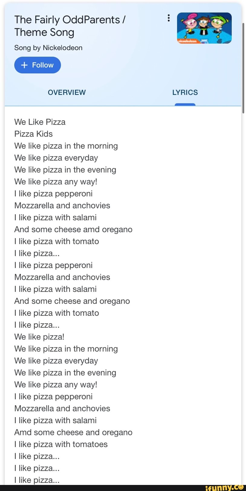 The Fairly OddParents Theme Song Song by Nickelodeon Follow We Like ...