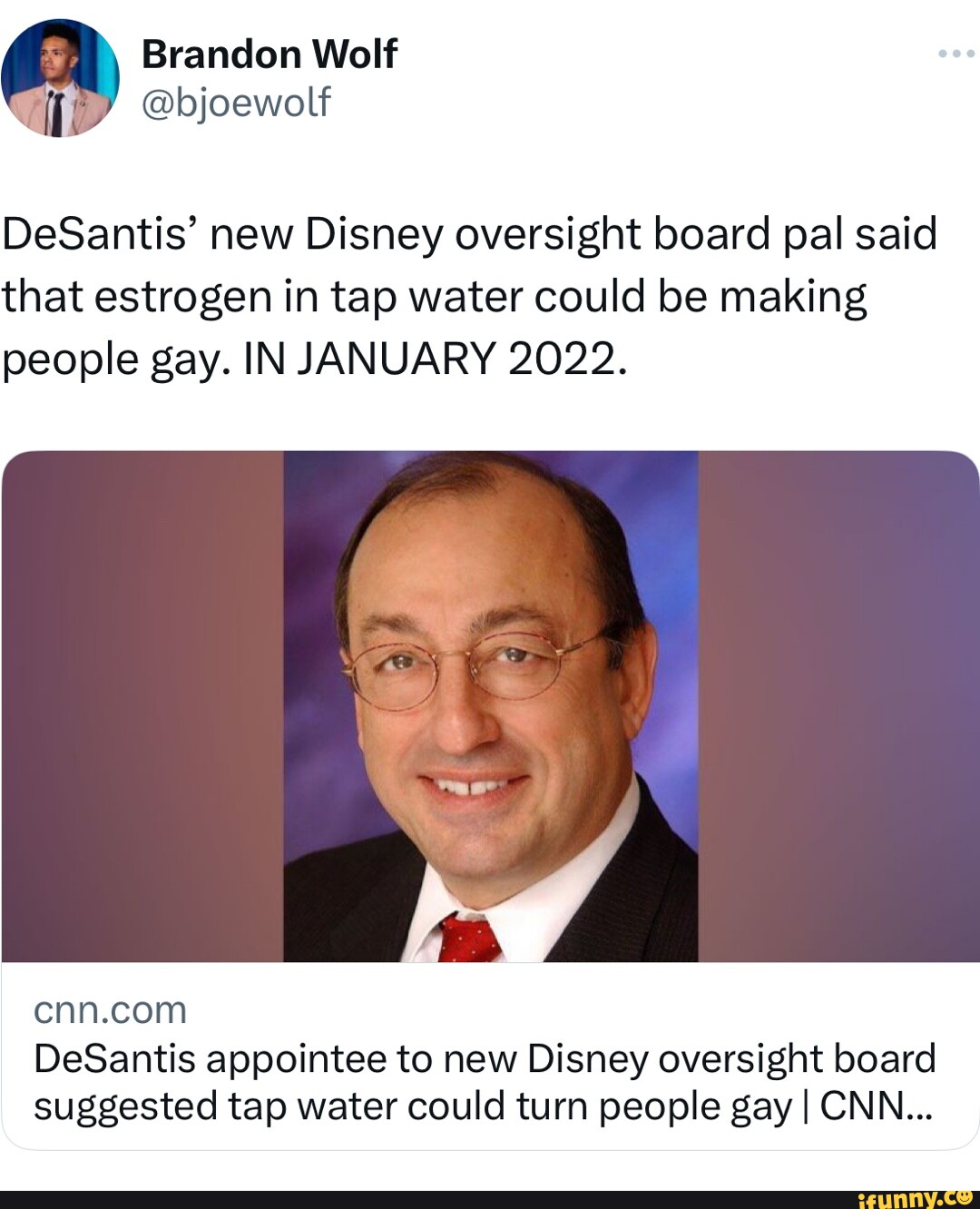 Brandon Wolf ip @bjoewolf DeSantis' new Disney oversight board pal said ...